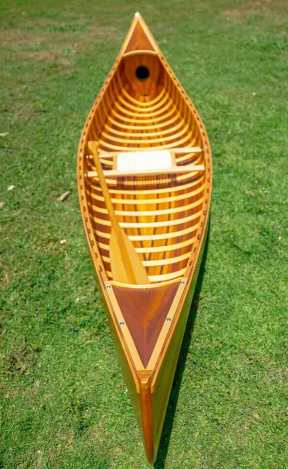 Large Display Cedar Strip Built Canoe 10' Wooden Model Boat Woodenboat ...