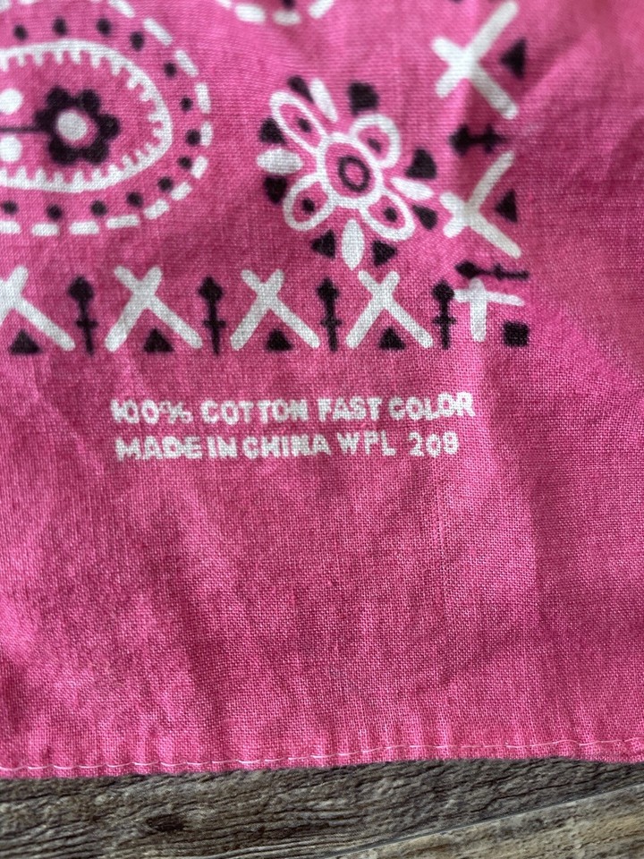 Pink Vintage Fast Color Bandana Paisley Floral Made In USA | eBay