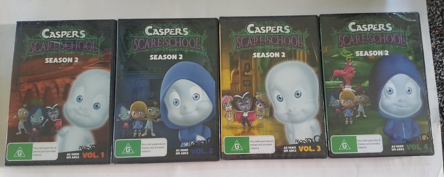Caspers Scare School Dvd Complete Season 2 Vol 1-4 Set Casper The ...