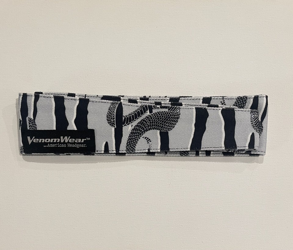 Limited Edition Gray/Navy/Wht SS Vert HB Venomwear Sandana Snakestripe Headband | eBay