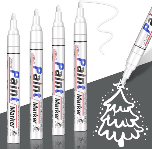 White Paint Marker Pen – Waterproof, Permanent Ink, Multi-Surface Use ...