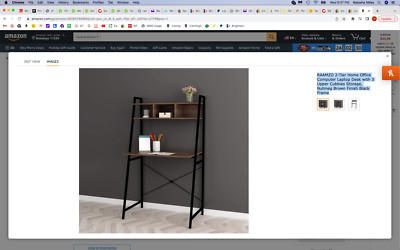 RAAMZO 2-Tier Home Office Computer Laptop Desk with 3 Upper Cubbies ...