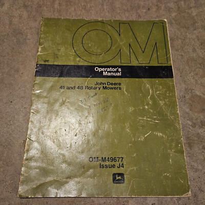 John Deere M49677 41 and 48 Rotary Mowers Operators Manual | eBay