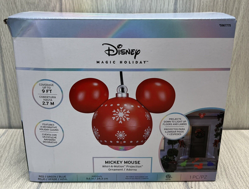 Mickey Mouse Ear Projection Hanging Ornament Christmas Disney Magic ...