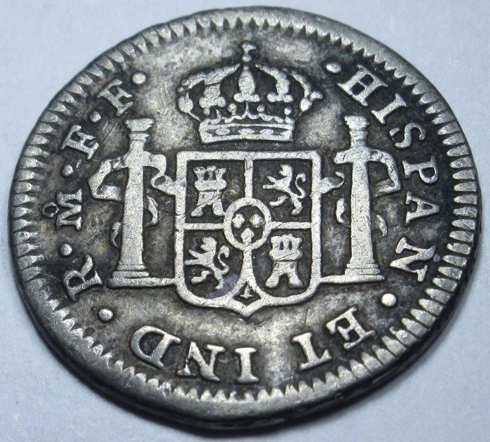 1783 Spanish Mexico Silver 1/2 Reales Genuine Antique 1700s Pirate ...