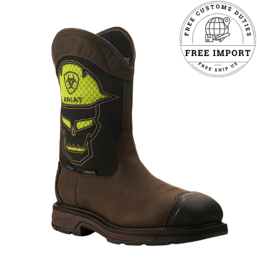 Ariat Men's WorkHog XT Green Skull VentTEK Waterproof Bold Carbon Toe ...