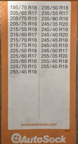 AutoSock 695 Winter Tire Traction Aid Snow Sock Pair Unused - Chain ...