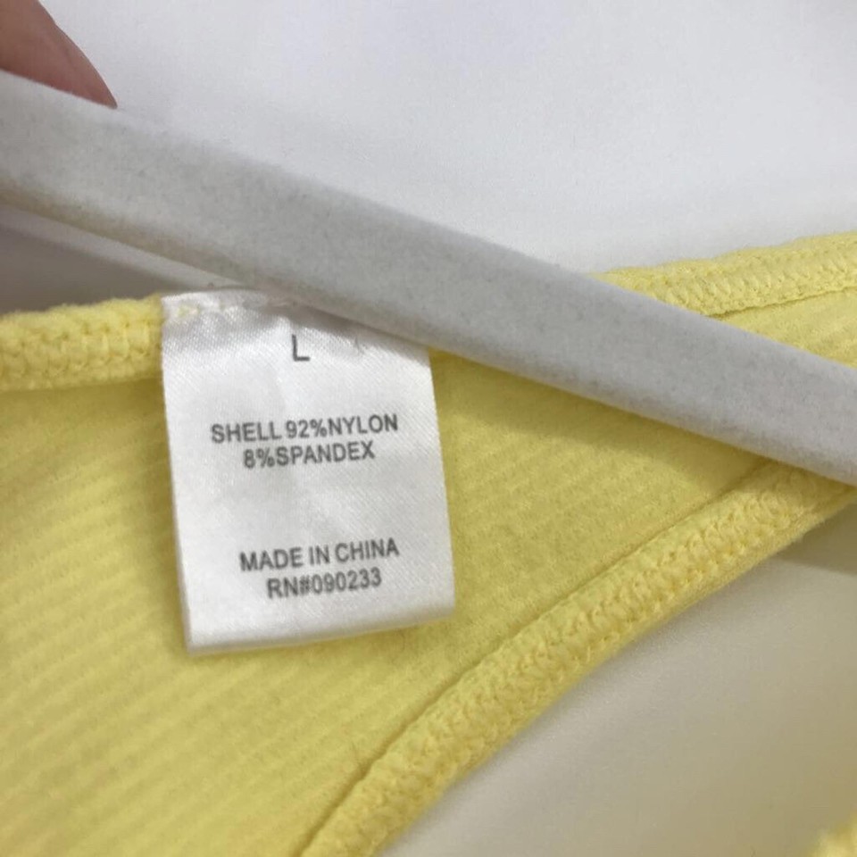 Women's Me to We Ribbed Tank Bodysuit Yellow Top Large | eBay