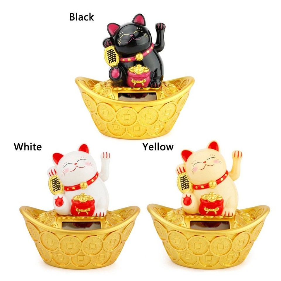 Fortune Figurine Cat Shaking Hands Lucky Cat Car Decoration Lucky Cat ...