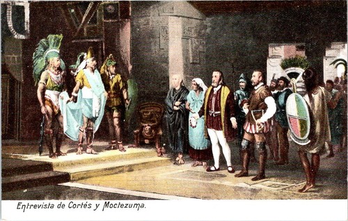 Entrevista de Cortes y Moctezuma, MEXICO Postcard | eBay