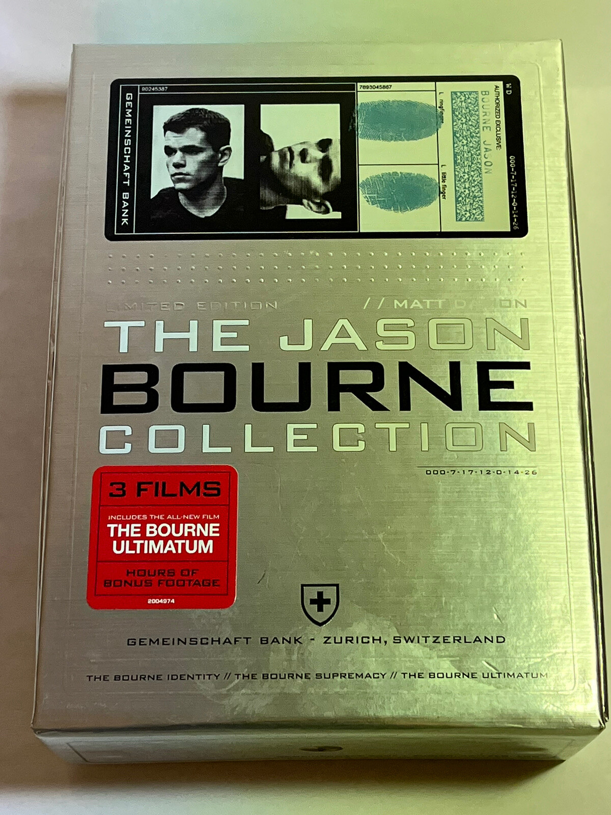 The Jason Bourne Collection 3 Movies With Bonus DVD Includes Passport ...
