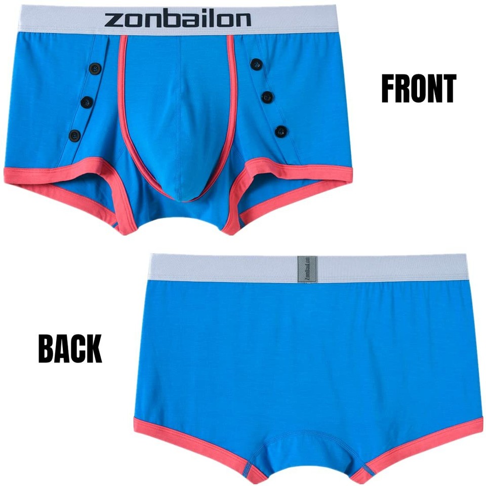 ZONBAILON Mens Boxer Briefs Bulge Enhancing Trunks Big Ball Pouch ...