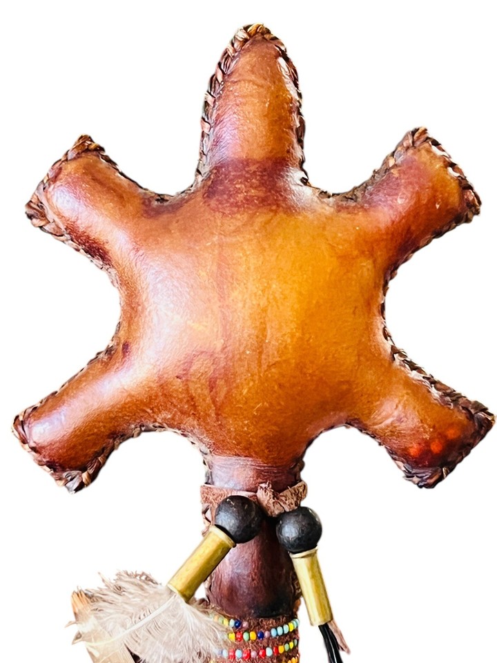 Native American Navajo Rawhide Turtle 13” Ceremonial Rattle By Larry ...