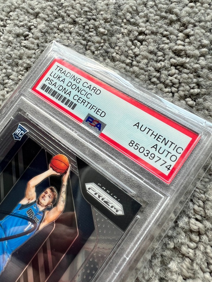 LUKA DONCIC SIGNED ROOKIE CARD 2018 PANINI PRIZM #280 AUTO MAVERICKS RC ...