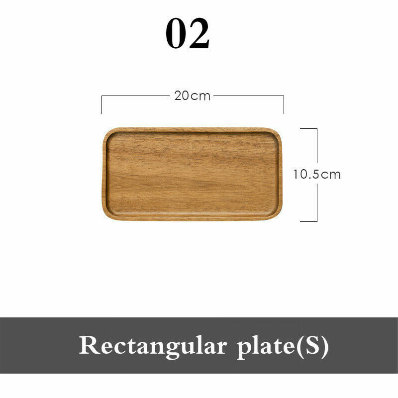 Acacia Wooden Tea Serving Tray Rectangle Household Food Storage Table ...