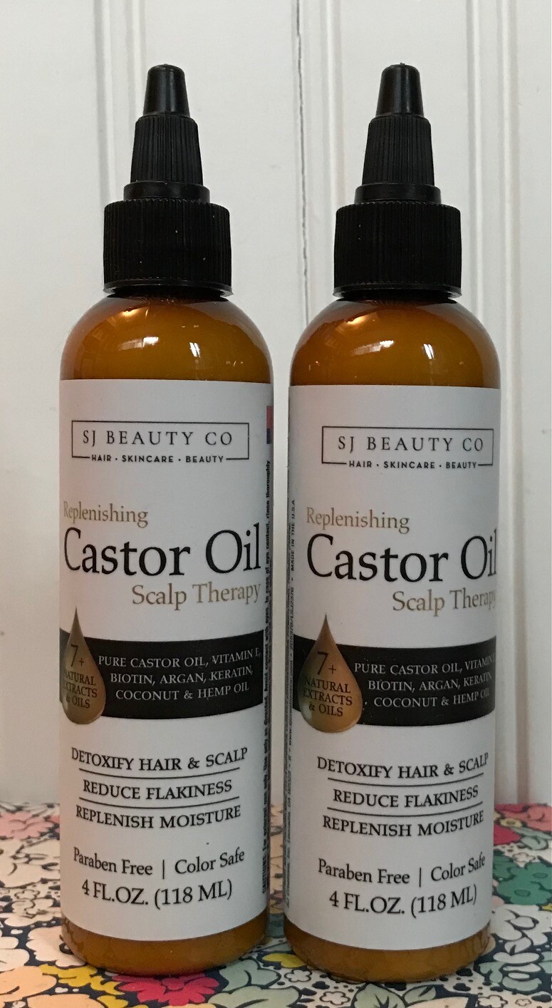 2 SJ BEAUTY CO REPLENISHING CASTOR OIL SCALP THERAPY 4 OZ by SJ ...