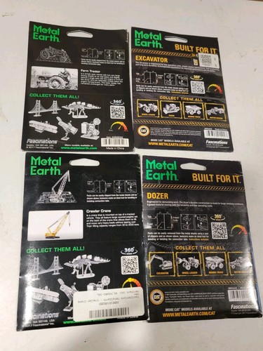 Metal Earth Models 4 Lot Pack Tractor, Crane, Excavator, Dozer | eBay
