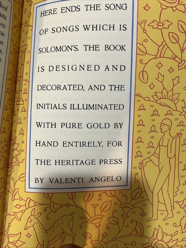 The Song Of Songs Which Is Solomon’s - Valenti Angelo 1935 Gold Letter ...