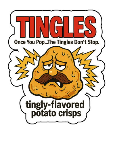 Tingles Chips Pringles Parody Custom Vinyl Die Cut Sticker 3.5x2.5 | eBay
