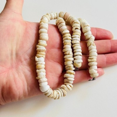 VTG Hawaiian Puka Shell Necklace large Beads real authentic 18" 11mm ...