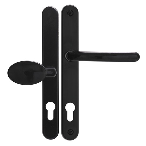 UPVC Door Handle Black Fab & Fix Sprung Lever Pad PVC Double Glazing ...