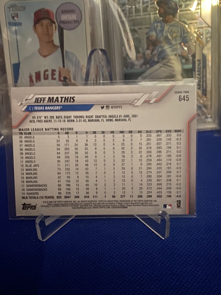 JEFF MATHIS 2020 Topps Series 2 GOLD FOIL - TEXAS RANGERS - #645 | eBay