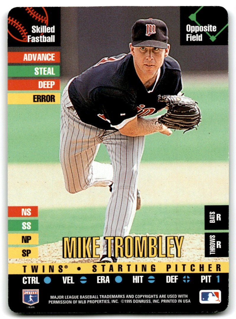 1995 Donruss Top of the Order Mike Trombley Minnesota Twins | eBay