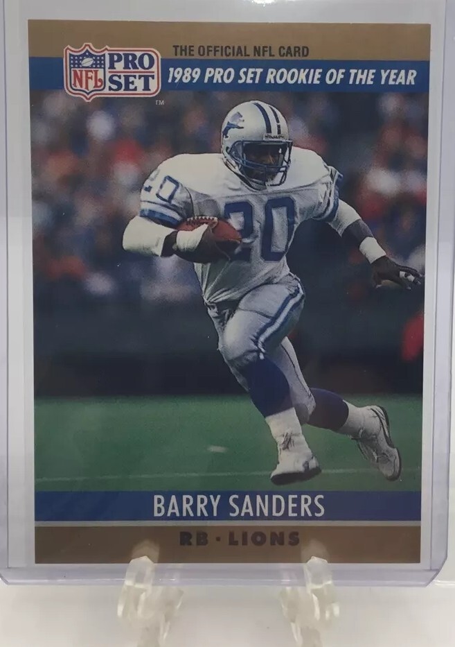 1990 BARRY SANDERS Pro Set ROOKIE OF THE YEAR CARD #20 | eBay