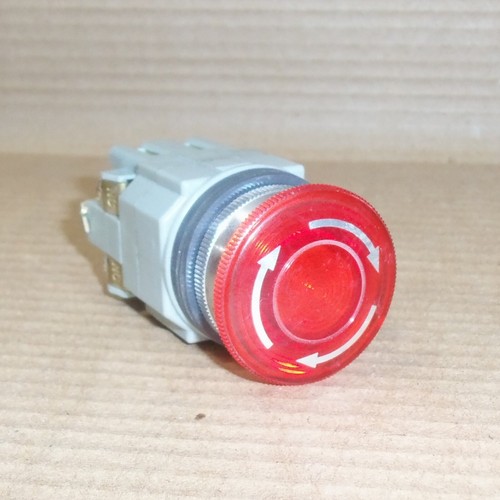 IDEC RED LED LAMP 24V MUSHROOM HEAD PUSH BUTTON SWITCH TWIST TO RELEASE ...