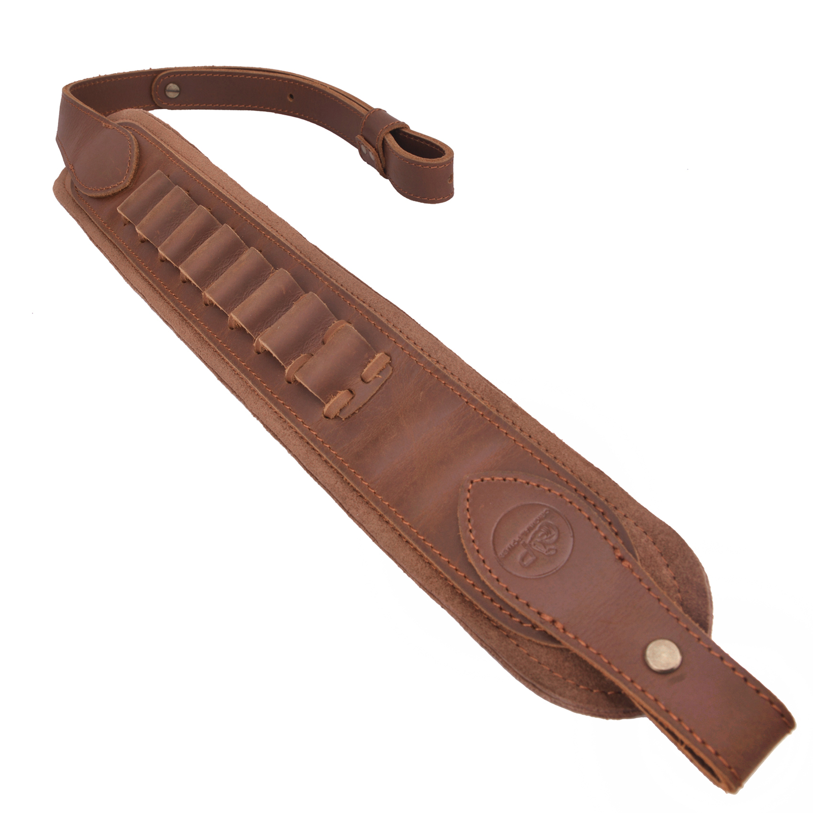 Buffalo Leather Rifle Shell Holder Gun Sling_Crazy Horse/Brown Handmade ...