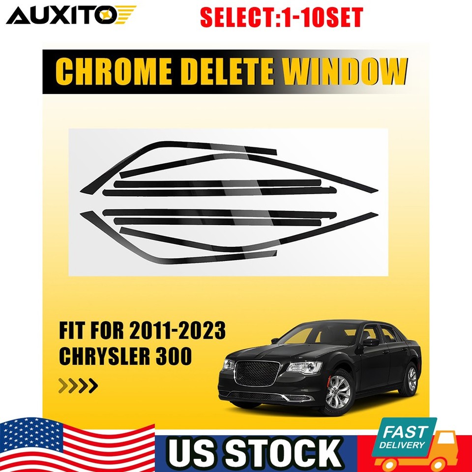 Window Trim Chrome Delete Blackout Vinyl Overlay For 2011-23 Chrysler ...