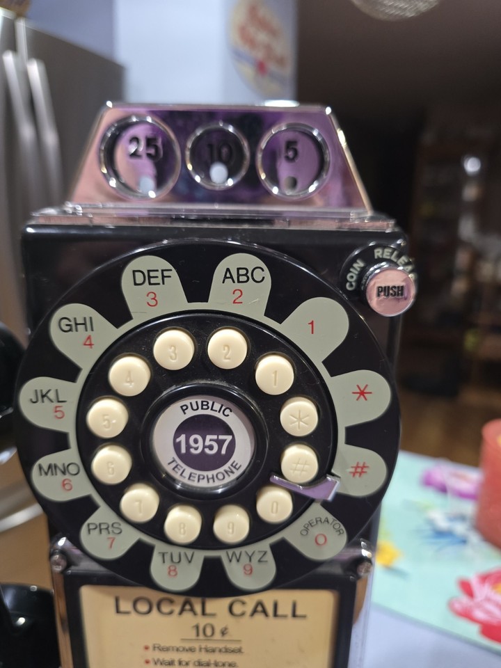 Crosley Pay Phone 1950s Reproduction Rotary Fashion Dial, Black. NO KEY ...