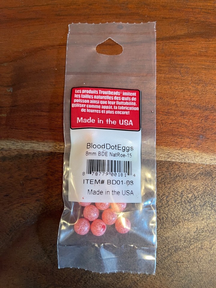 Blood Dot Eggs Trout Beads 8mm NatRoe Blooddoteggs BD01-08 B-20 | eBay