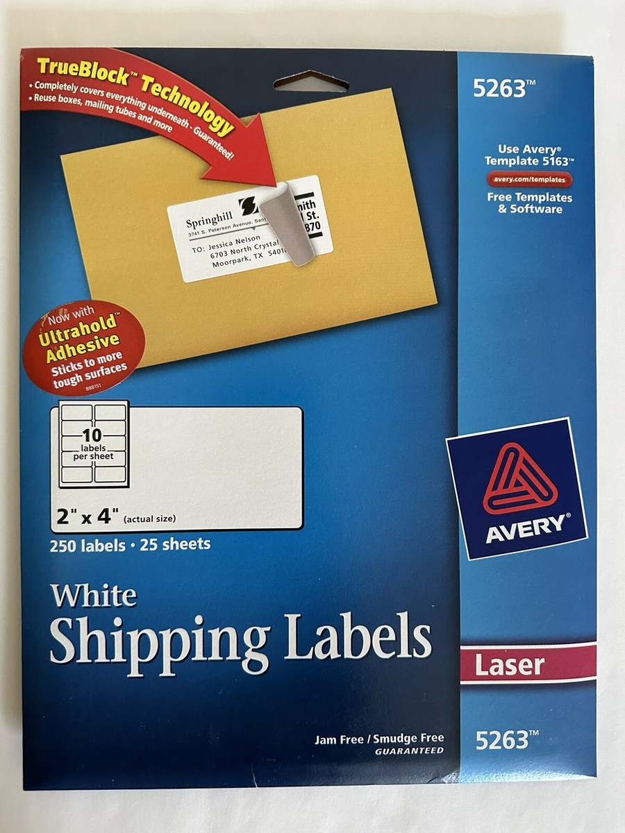White Shipping Labels Avery Stick'n'go Shipping Labels 113x164mm - 100 ...