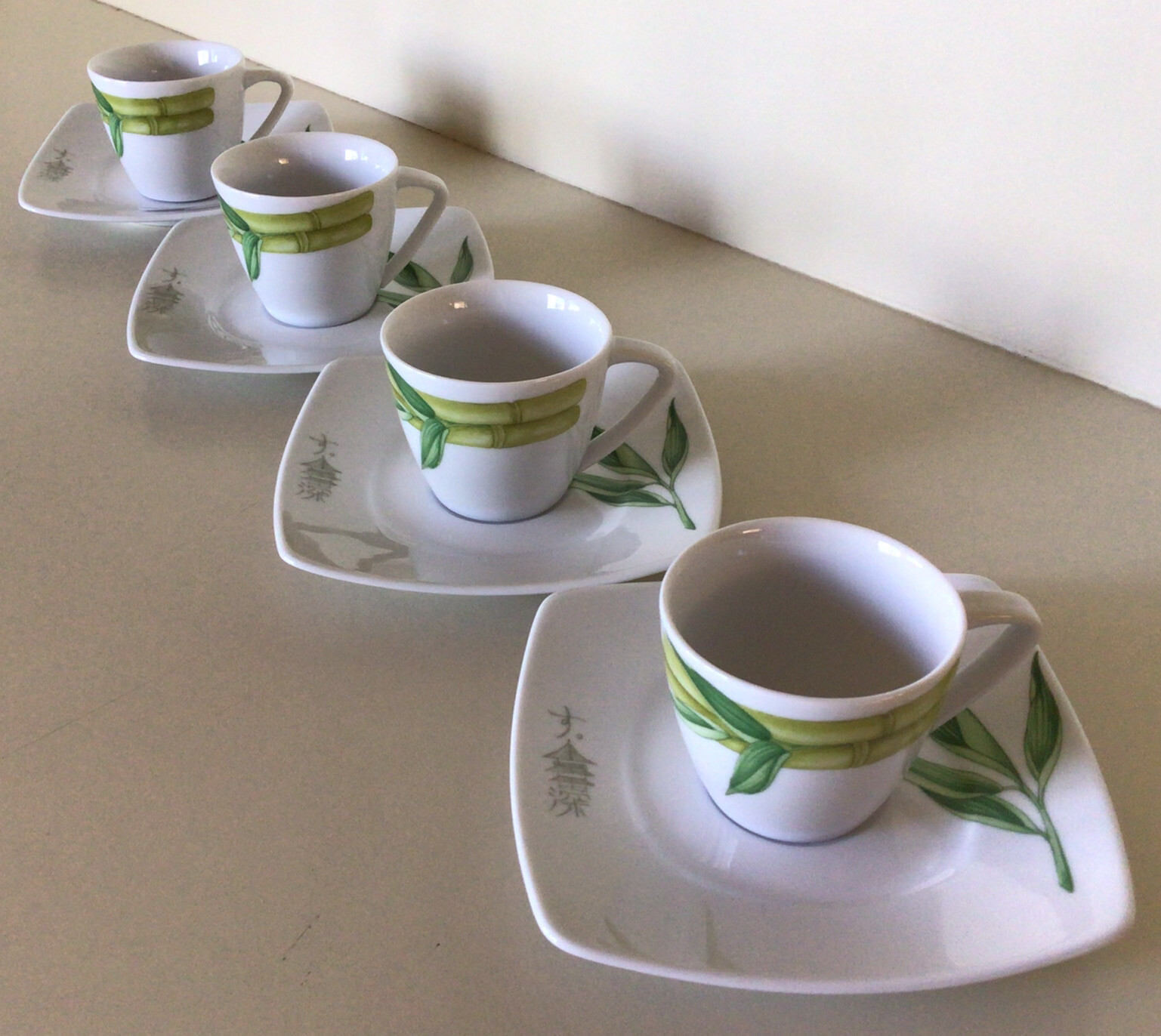 Fathi Mahmoud FM ~ Limoges~Porcelain Demitasse Set (4 Cups & 4 Saucers ...