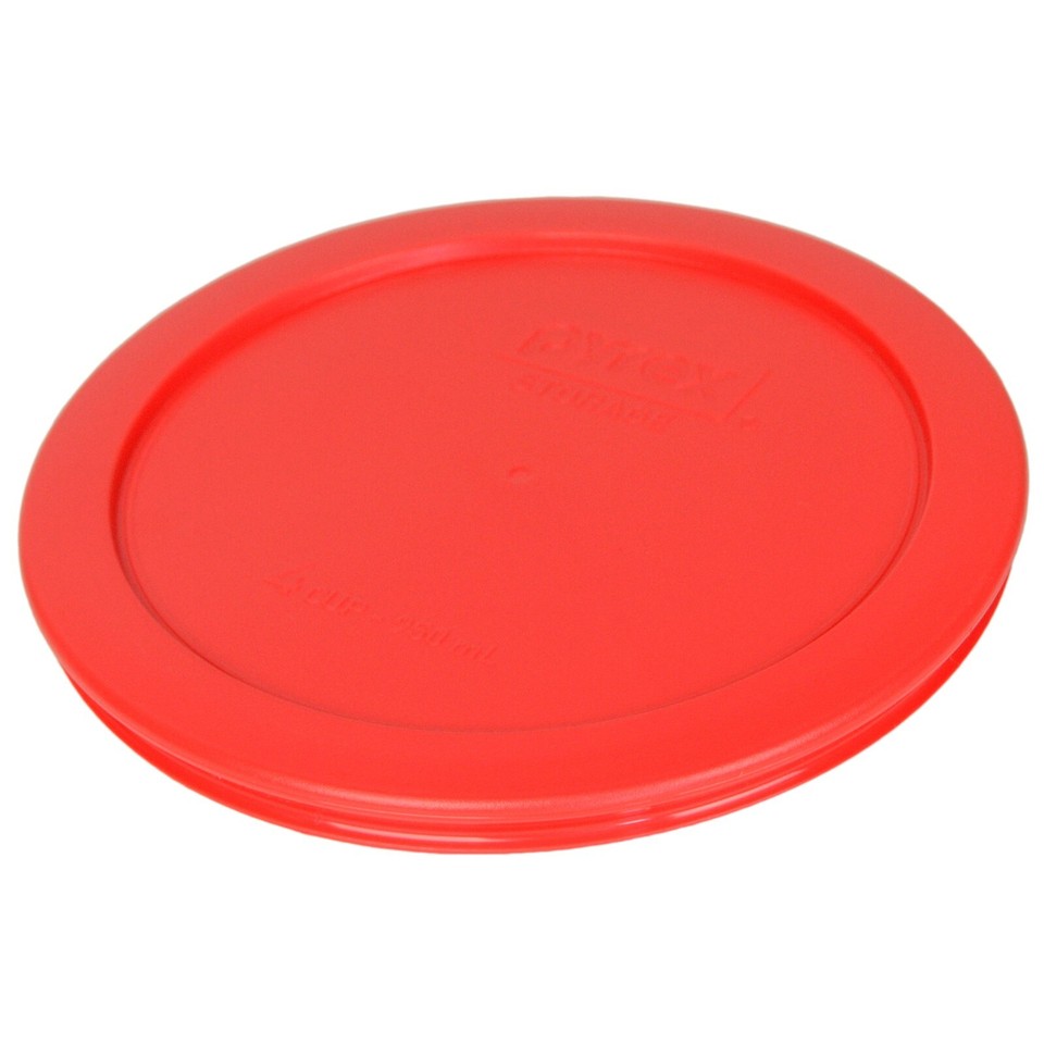 Pyrex 7201 4-Cup Glass Food Storage Bowl w/ 7201-PC 4-Cup Red Plastic ...