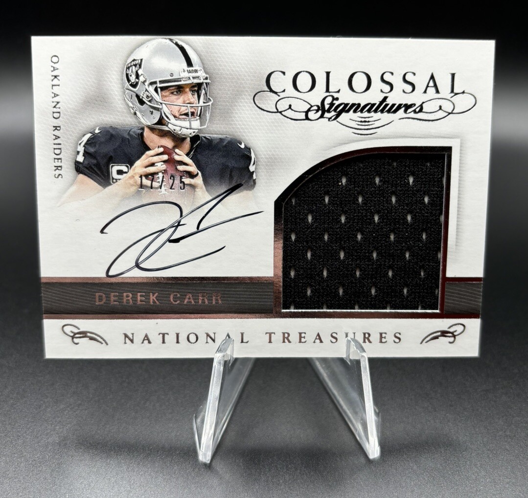 2016 National Treasures Colossal Signatures SP /25 Derek Carr Auto #14 ...