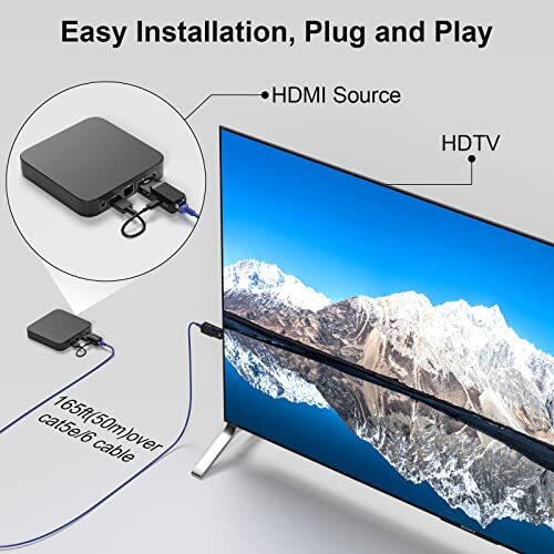 PWAYTEK HDMI extender, Use Cat5e/6 Ethernet Cable Extend Audio and ...