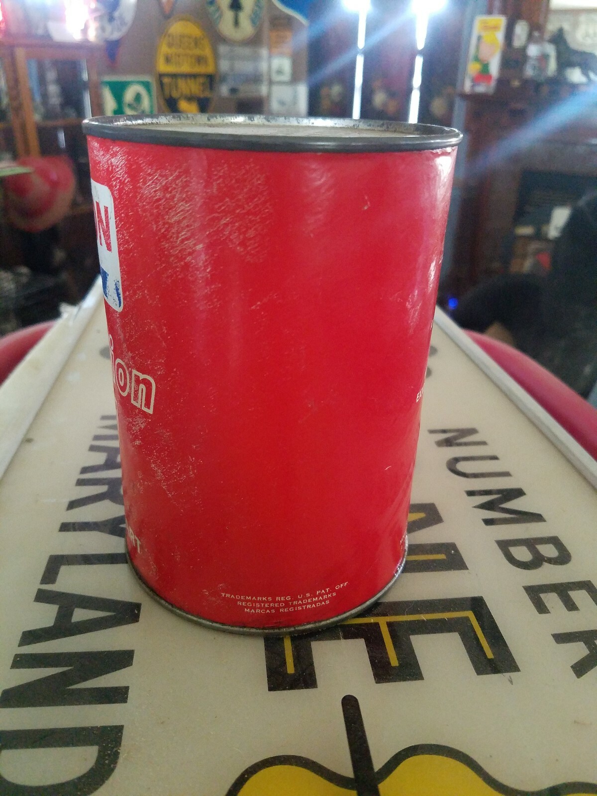 Full Exxon Company USA Red Aviation Oil Can Airplane US Quart ...