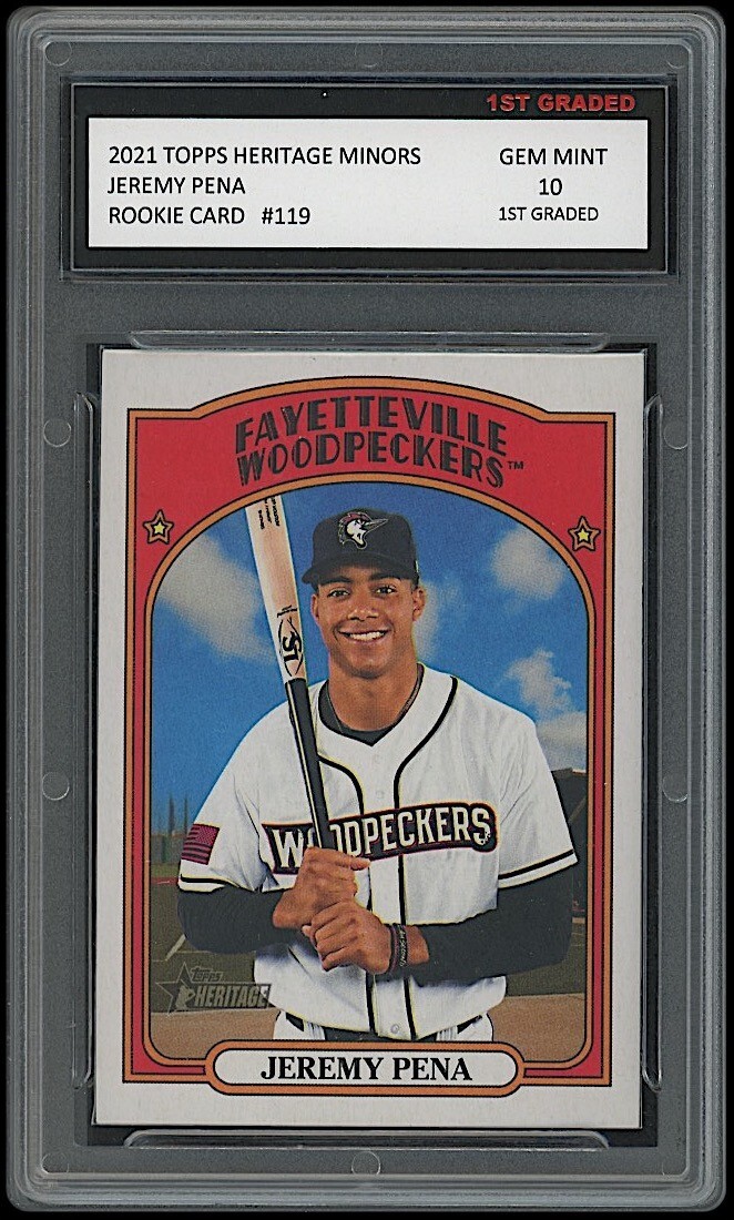 JEREMY PENA 2021 TOPPS HERITAGE MINORS 1ST GRADED 10 ROOKIE CARD ...