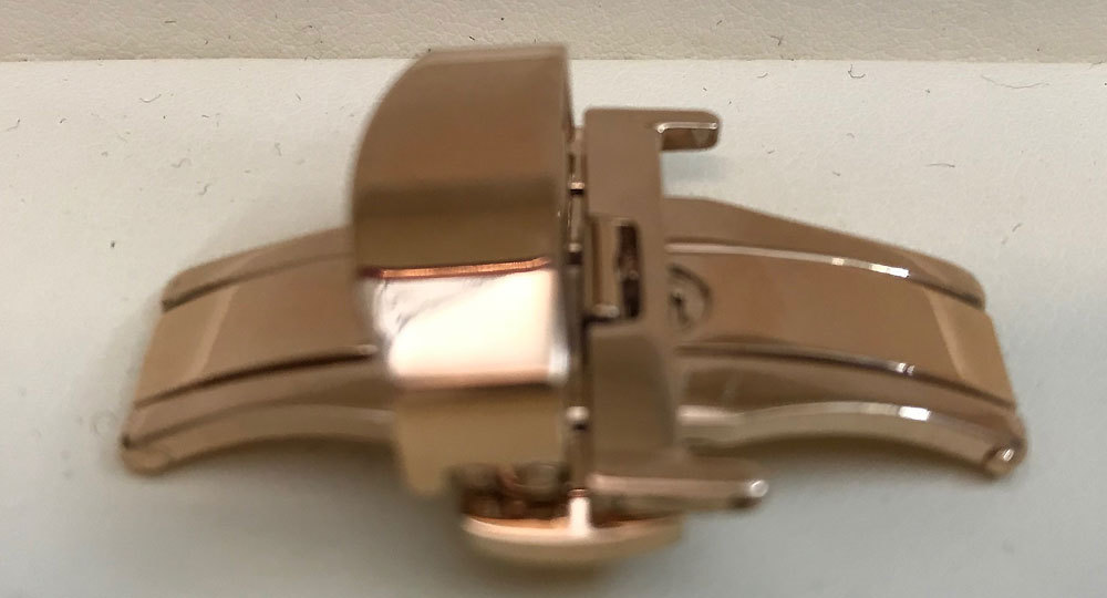 Folding Clasp Watch Strap Leather Band Clasp Rose Gold Plated with ...