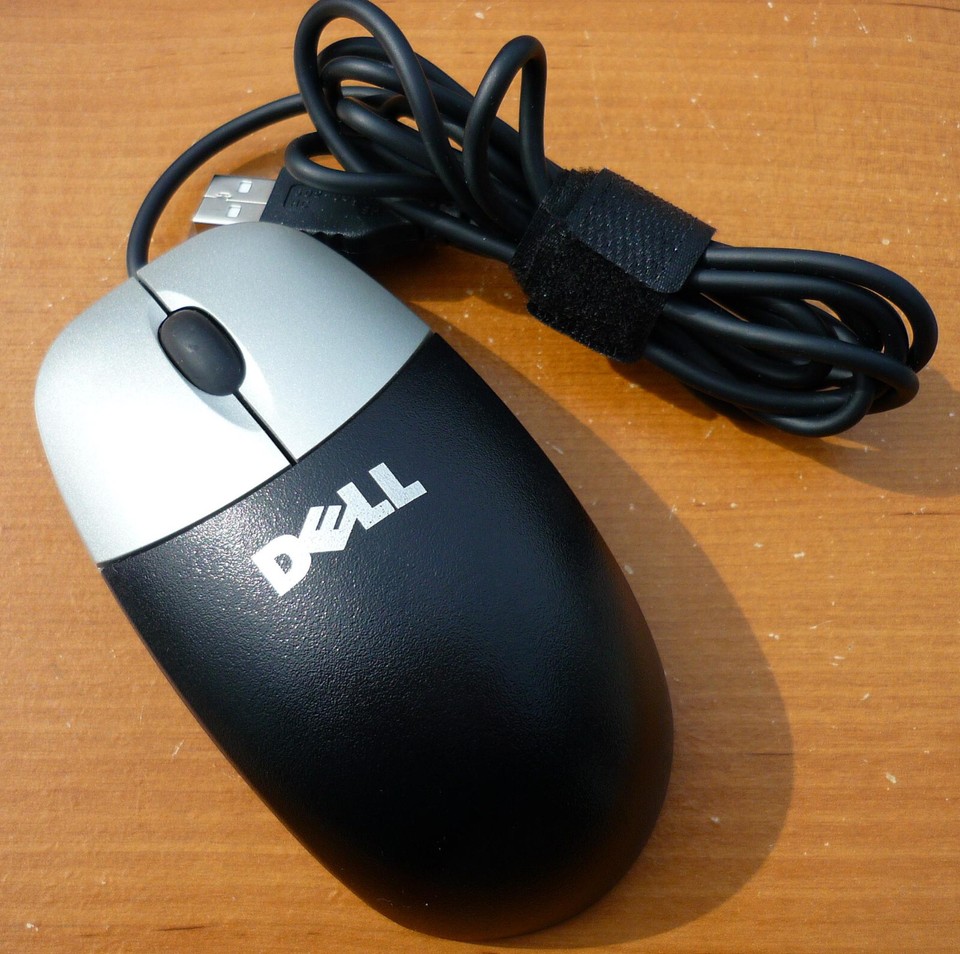 Vintage Dell USB Optical Mouse MO56UOA Black & Silver - EXCELLENT ...