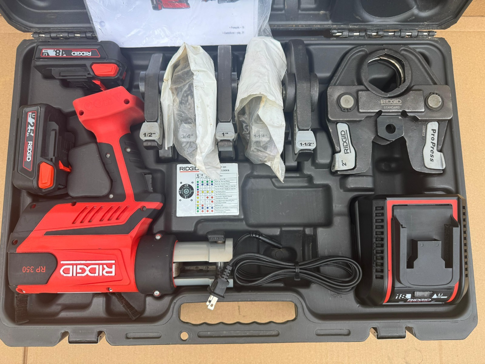 RIDGID 67053 RP 350 PRESS TOOL KIT, BATTERY AND CHARGER, 1/2" - 2 ...