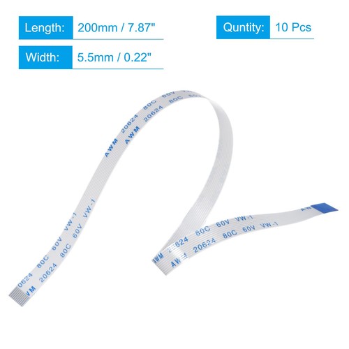 FFC Ribbon Flat Flexible Cable 10 Pin 0.5mm 200mm (B Type) for LCD ...