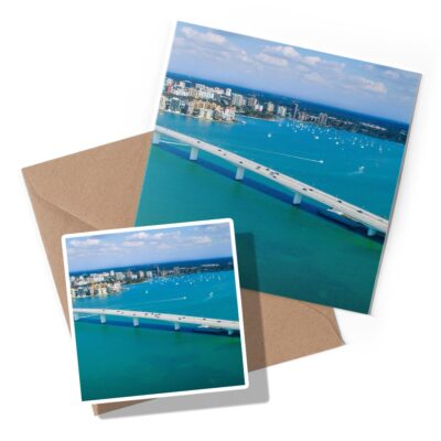 1 x Greeting Card & Sticker Set - Ringling Bridge Florida America US ...