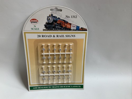 SET OF 24 N SCALE ROAD & RAILROAD SIGNS TO ADD DETAIL TO YOUR LAYOUT ...