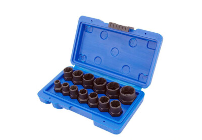 13pc 3/8" Dr. Bolt Nut Extractor Twist Socket Set Removal 1/4-3/4" & 8 ...