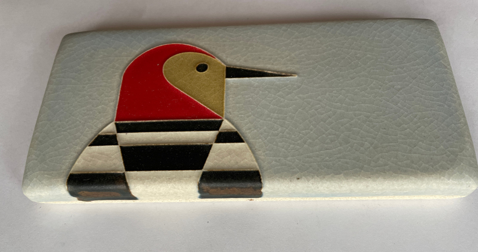 New Motawi Tileworks 3" x 6" Charley Harper Woodpecker Tile Gorgeous ...