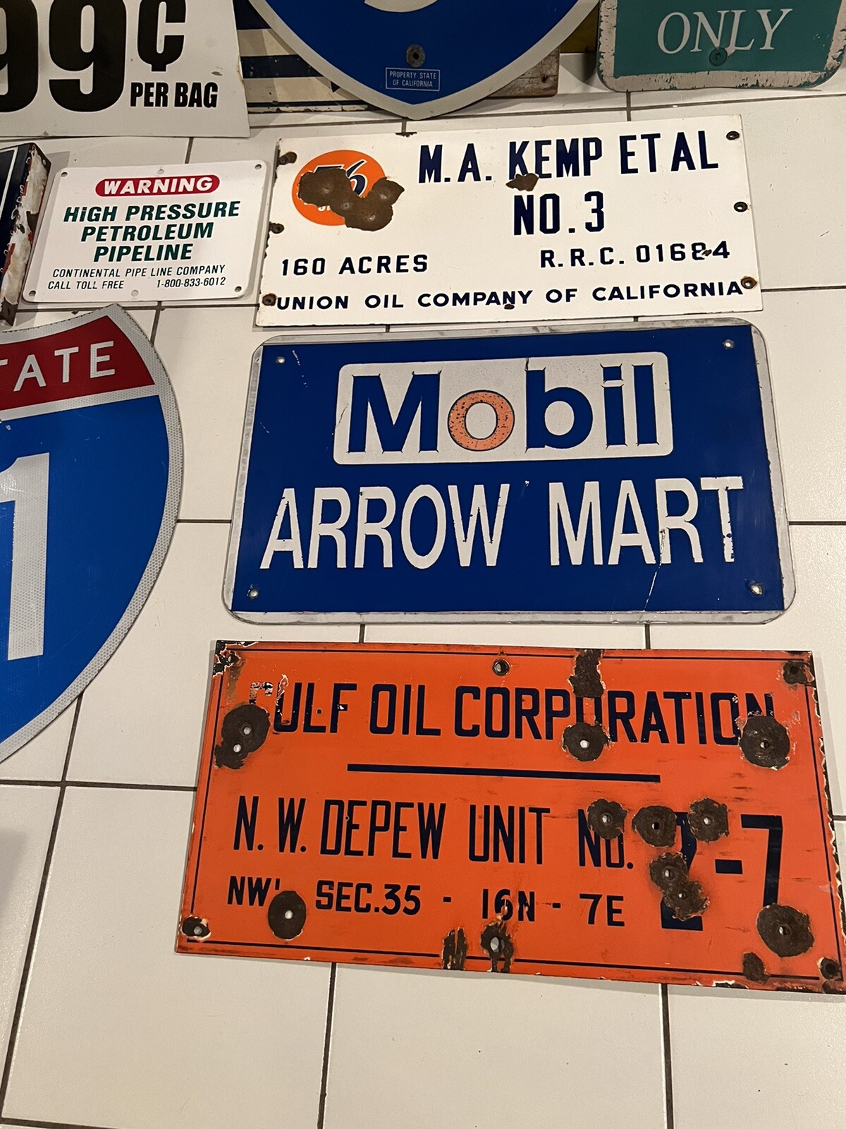 Vintage Original Porcelain Advertising Sign Union 76 Lease Field auto ...