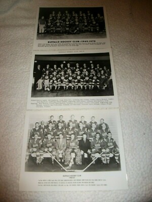 3 VINTAGE ORIGINAL BUFFALO BISONS HOCKEY TEAM PHOTO 1960-61,1964-65 ...